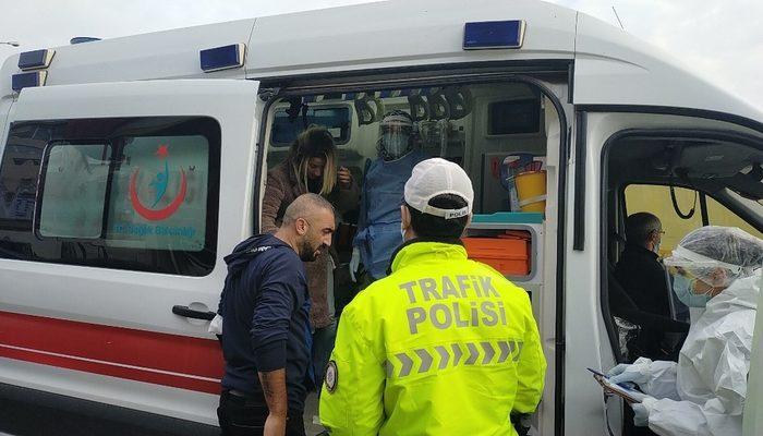 Takla atan araçtan burunları bile kanamadan çıktılar - Güncel Haberler