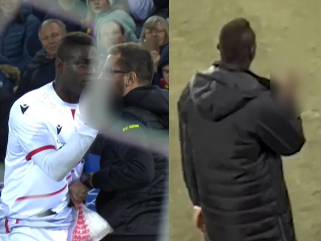 Ne yaptın Balotelli! Rakip takım taraftarlarına el hareketi çekti ...