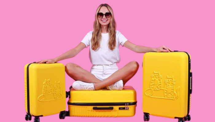 Seyahatlerinizin vazgeçilmezi olacak! Biggdesign Cats Sarı 3'lü Valiz ...