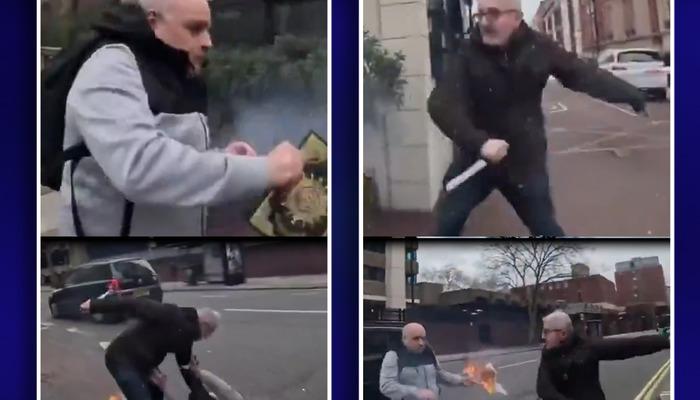 Türk Konsolosluğu önünde skandal an: Kur'an-ı Kerim yakmaya çalışan ...